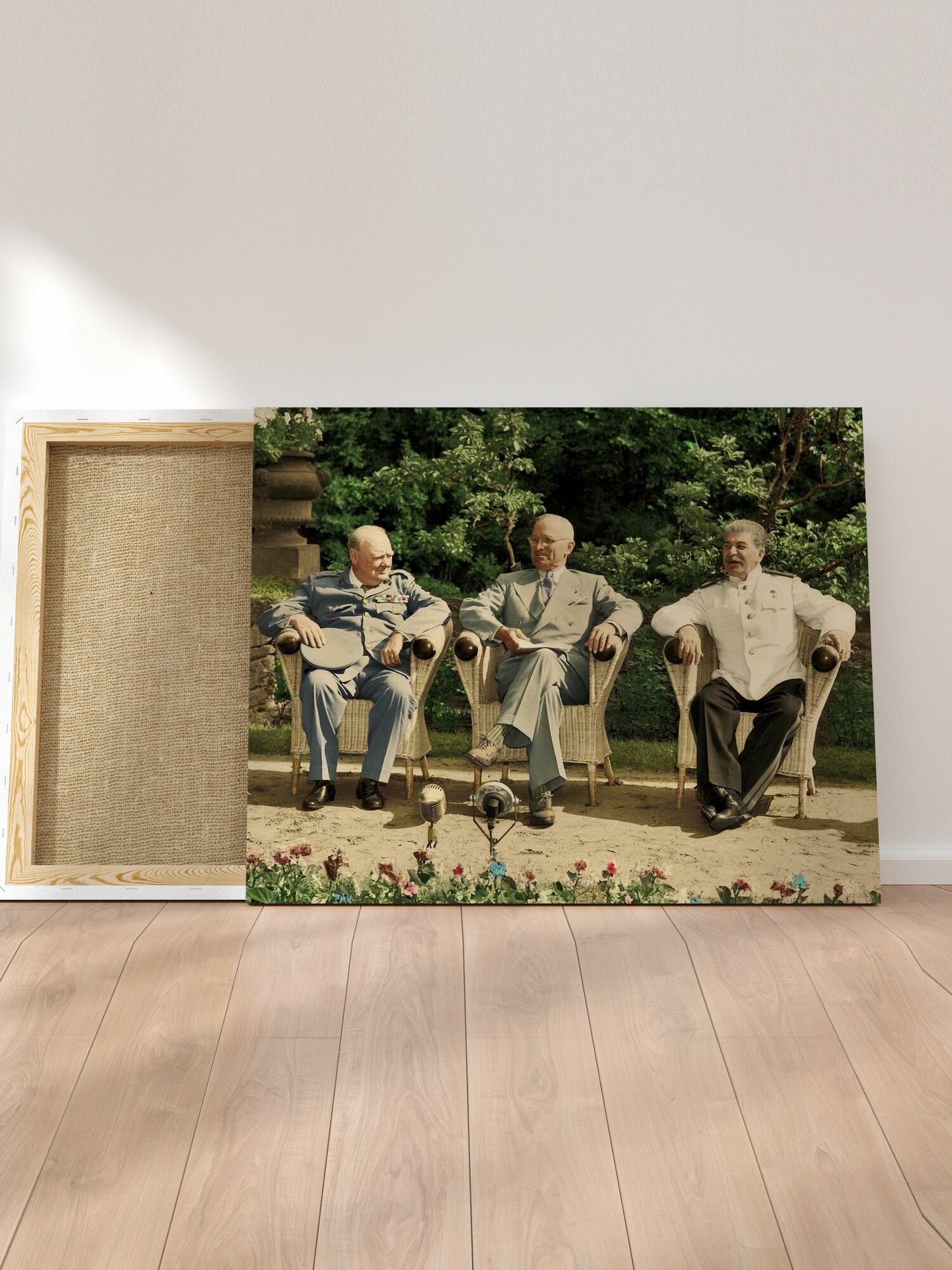 Картина интерьерная "Сталин, Черчиль, Трумэн". Картина №1, 35х55 см, на подрамнике