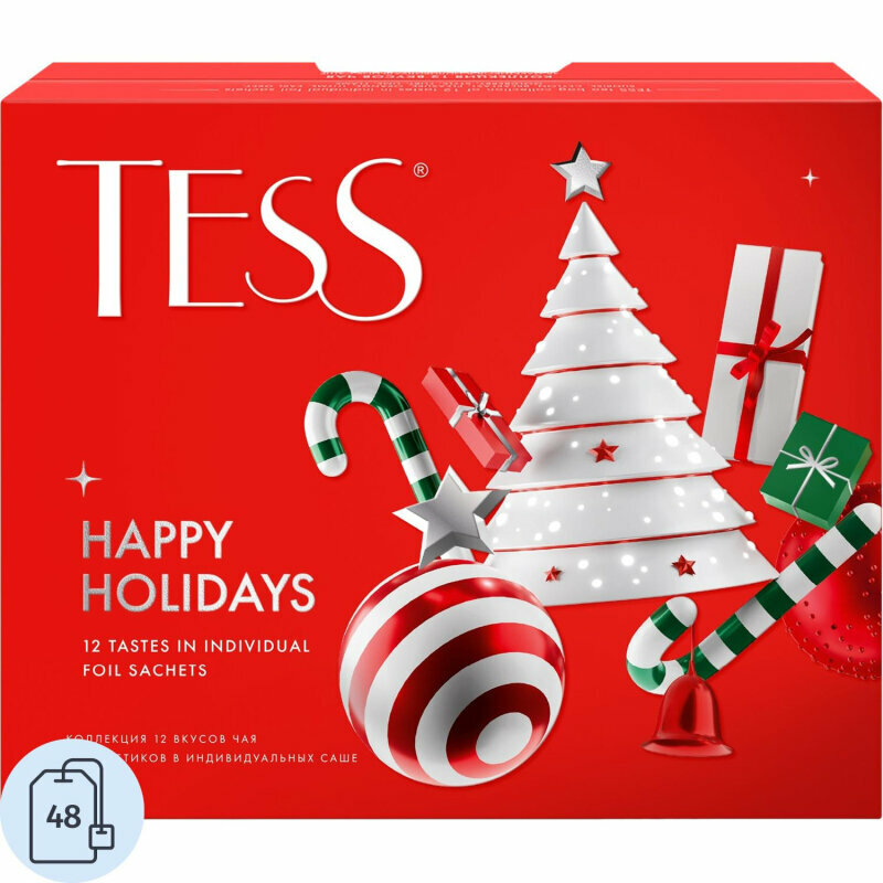Чай Tess Happy Holidays эксклюзивная коллекция ассорти, 48 пак (1499-10), 2130808