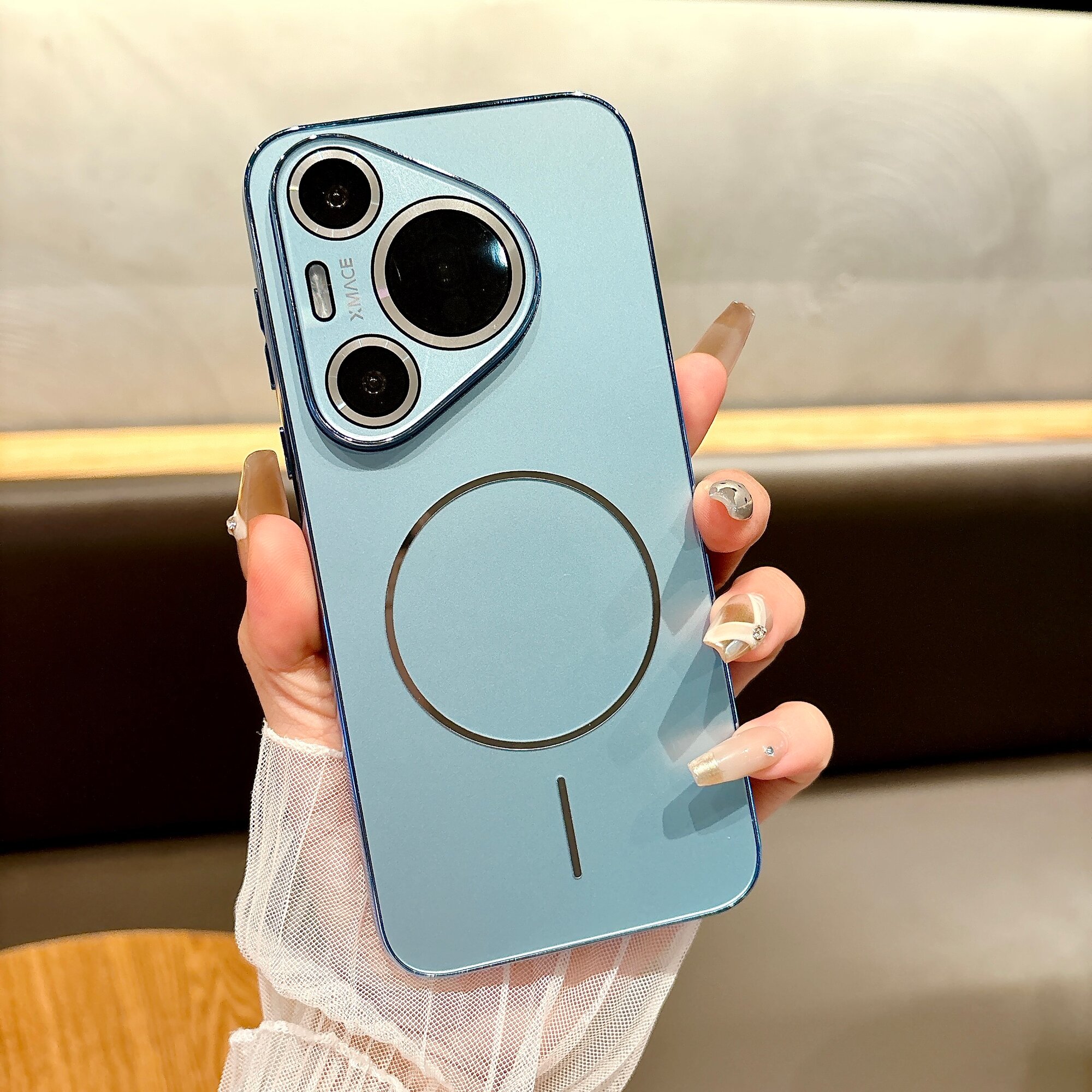 Чехол Для Huawei Pura 70 Pro / Хуавей Пура 70 Про+, soft touch, чехол-кардиомонитор, поликарбонат (PC), защита камеры, ударопрочный, усиленные углы, Huawei, Huawei Pura 70 Pro, Huawei Pura 70 Pro+, blue,