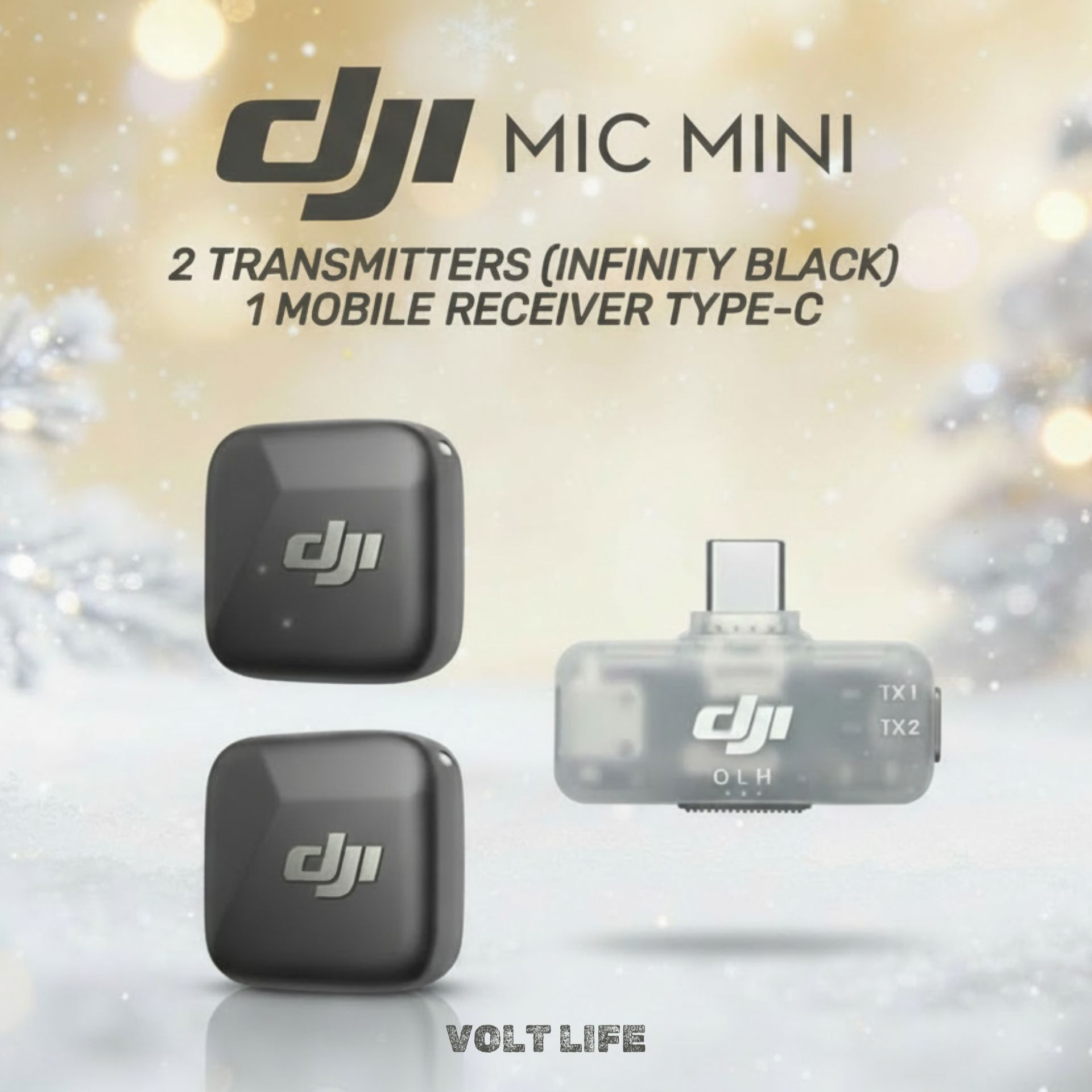 Беспроводной петличный микрофон для мобильных съемок DJI Mic Mini (2 TX + 1 Mobile RX Type-C)