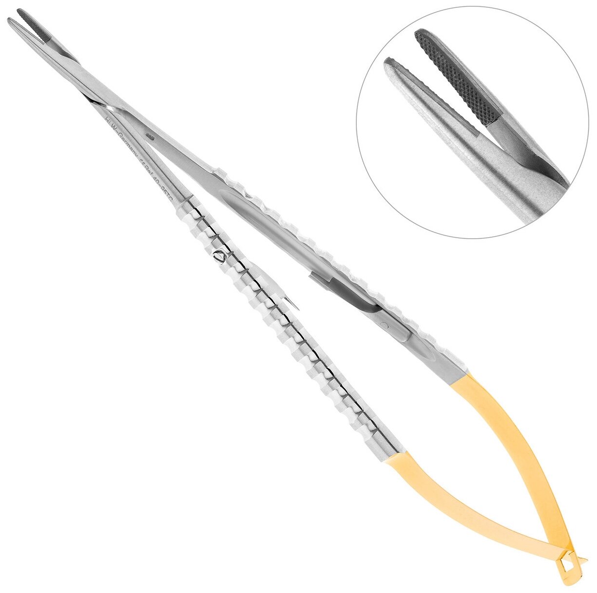 Иглодержатель хирургический прямой Micro-Nadelhalter TC, 18 см, 40-95TC*