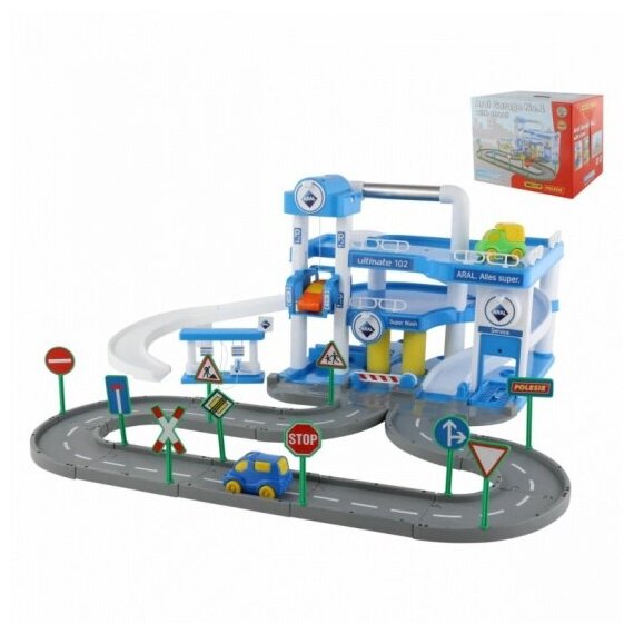 Игровой набор Wader 40428 Паркинг Aral 3-уровневый (в коробке)