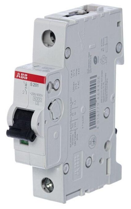 Автоматич. выкл-ль 1-полюсный S201 B63, ABB 2CDS251001R0635 (1 шт.)