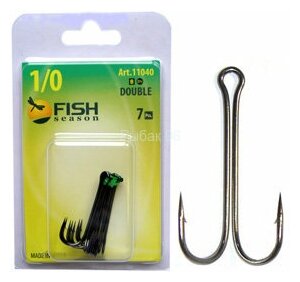 Крючок-двойник FISH SEASON с длин. цевьем №6 BN 10шт 11040-6F
