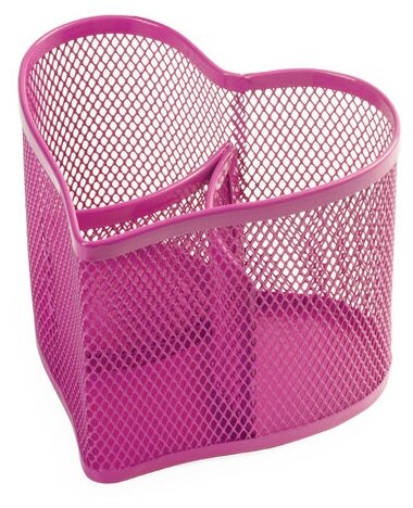 Подставка-органайзер BRAUBERG "Germanium", металлическая, в виде сердца, 3 секции, розовая, 231983 (цена за 1 ед. товара)