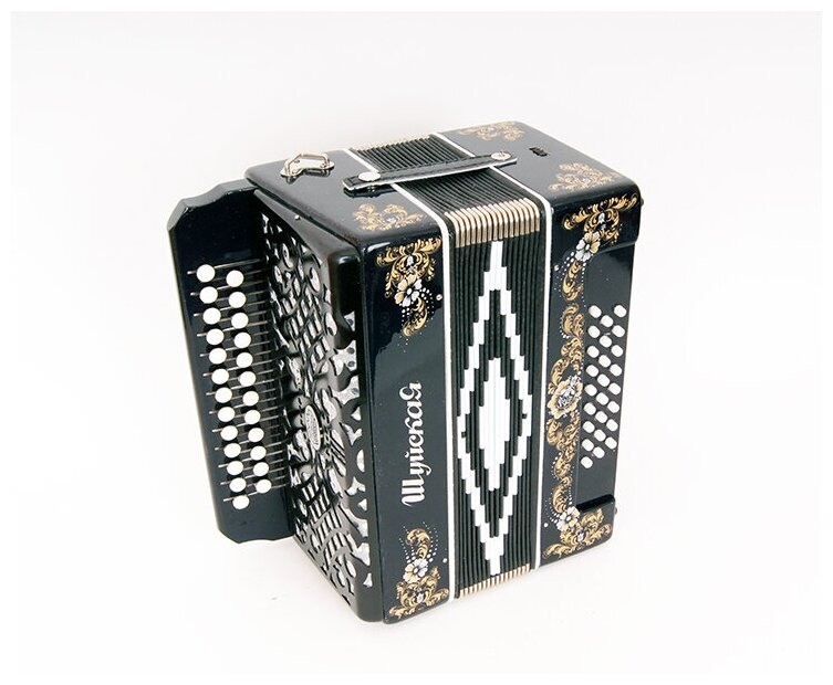 S32XL-A-BLACK Гармонь "Шуйская" 25х25-III-2, черная, Шуйская гармонь