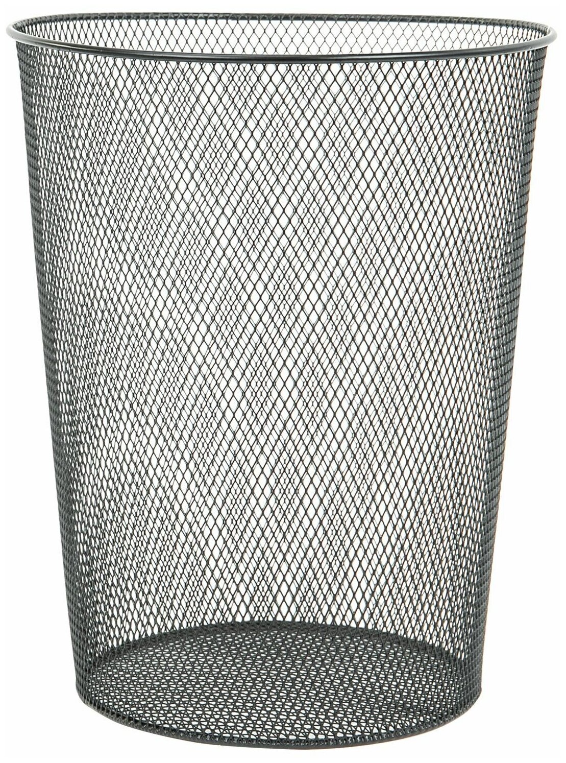 Корзина для бумаг Brauberg "Germanium", средняя, металлическая, 9 литров, черная (231958)