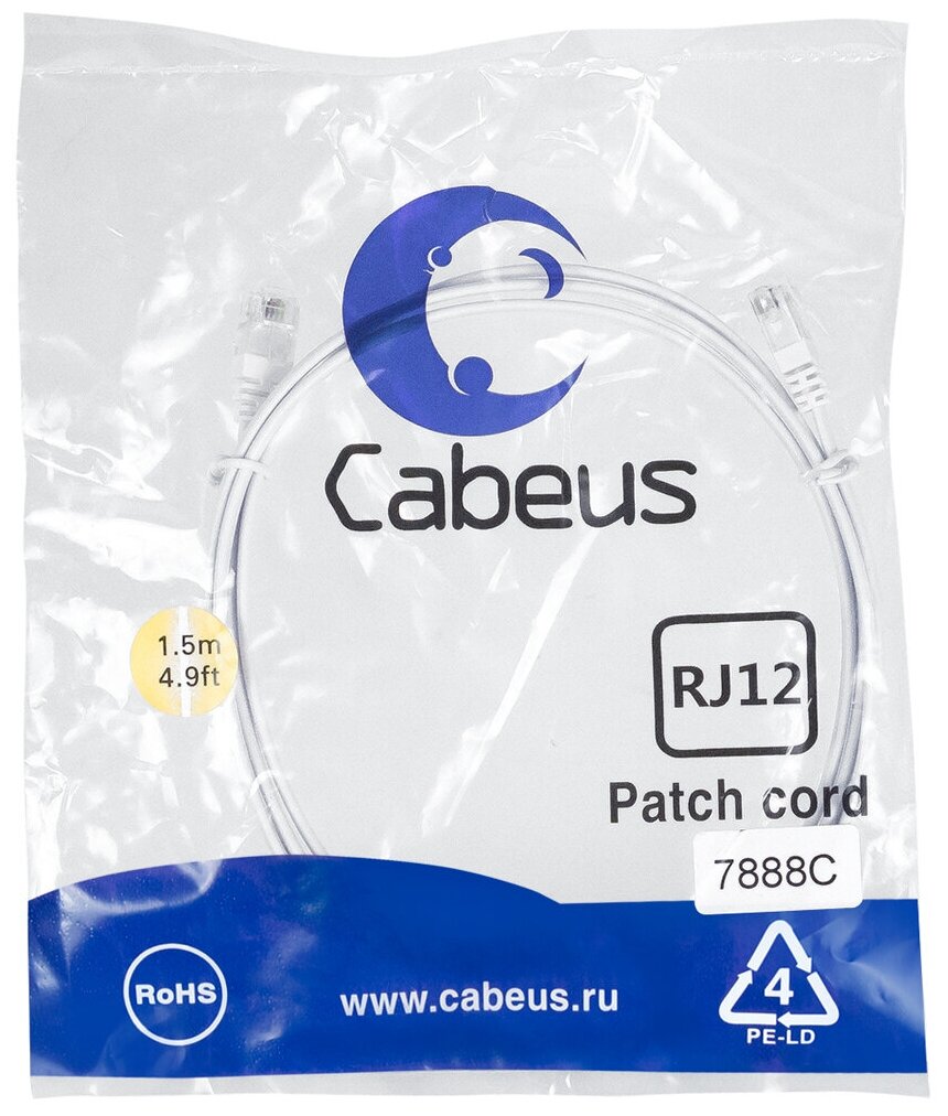 Cabeus PC-TEL-RJ12-1.5m — купить в интернет-магазине по низкой цене на ...