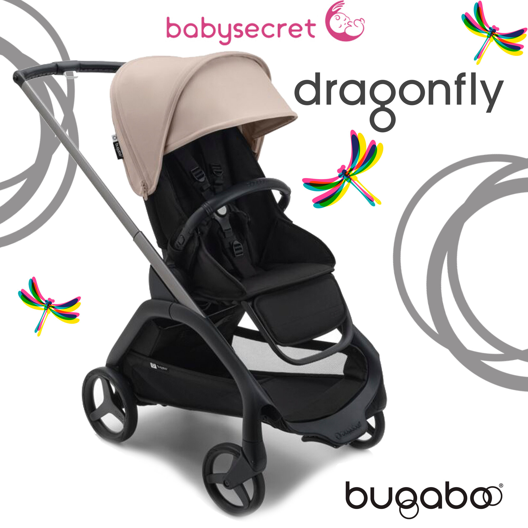 Коляска прогулочная Bugaboo Dragonfly на шасси Grafit/BLK/desert taupe
