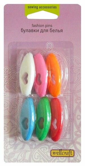 Булавки безопасные бельевые постельные декоративные Wellcraft, Велкрафт 3.8х1.5 см, 6шт (204021)