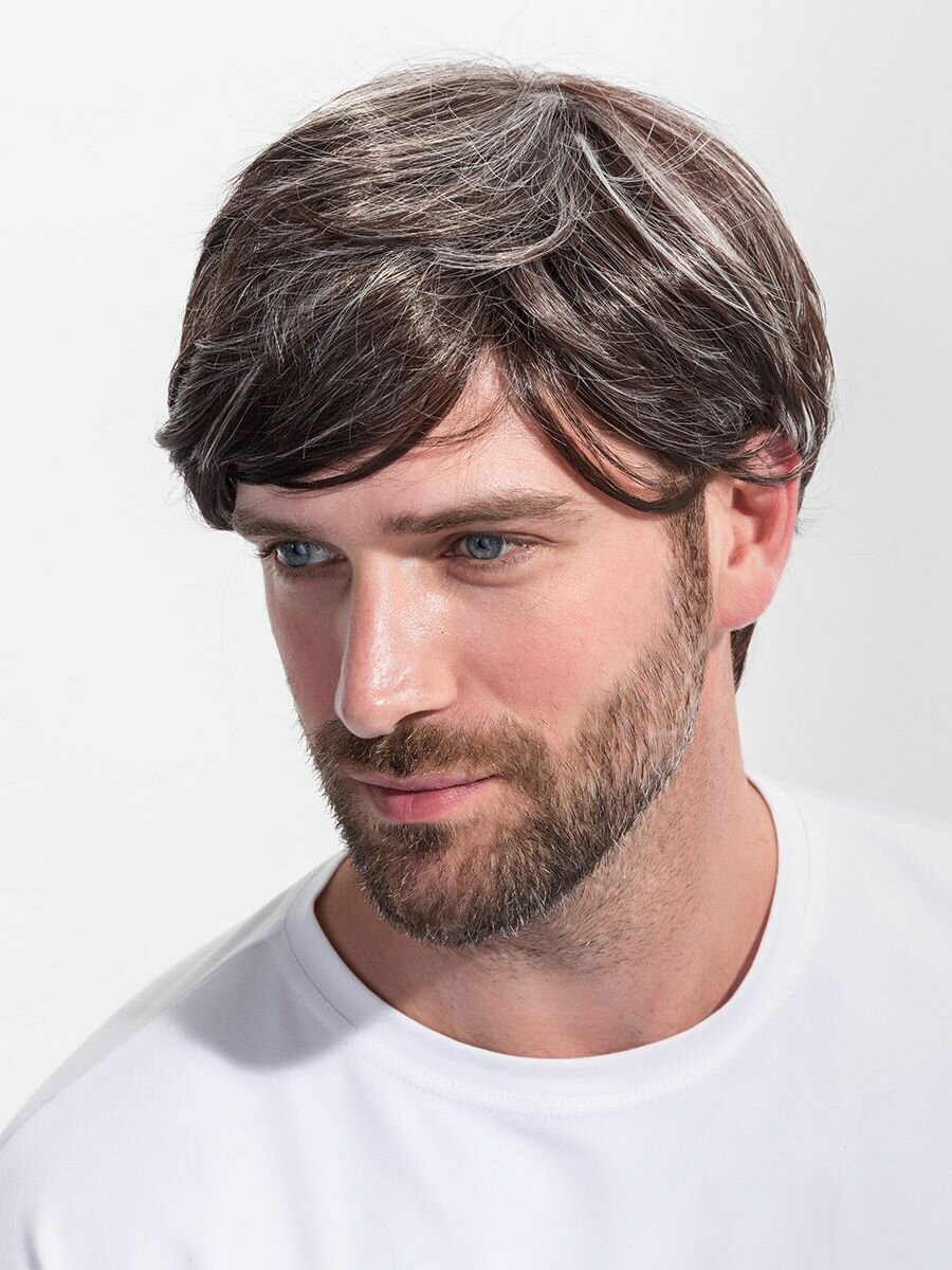 Парик мужской коричневый с сединой