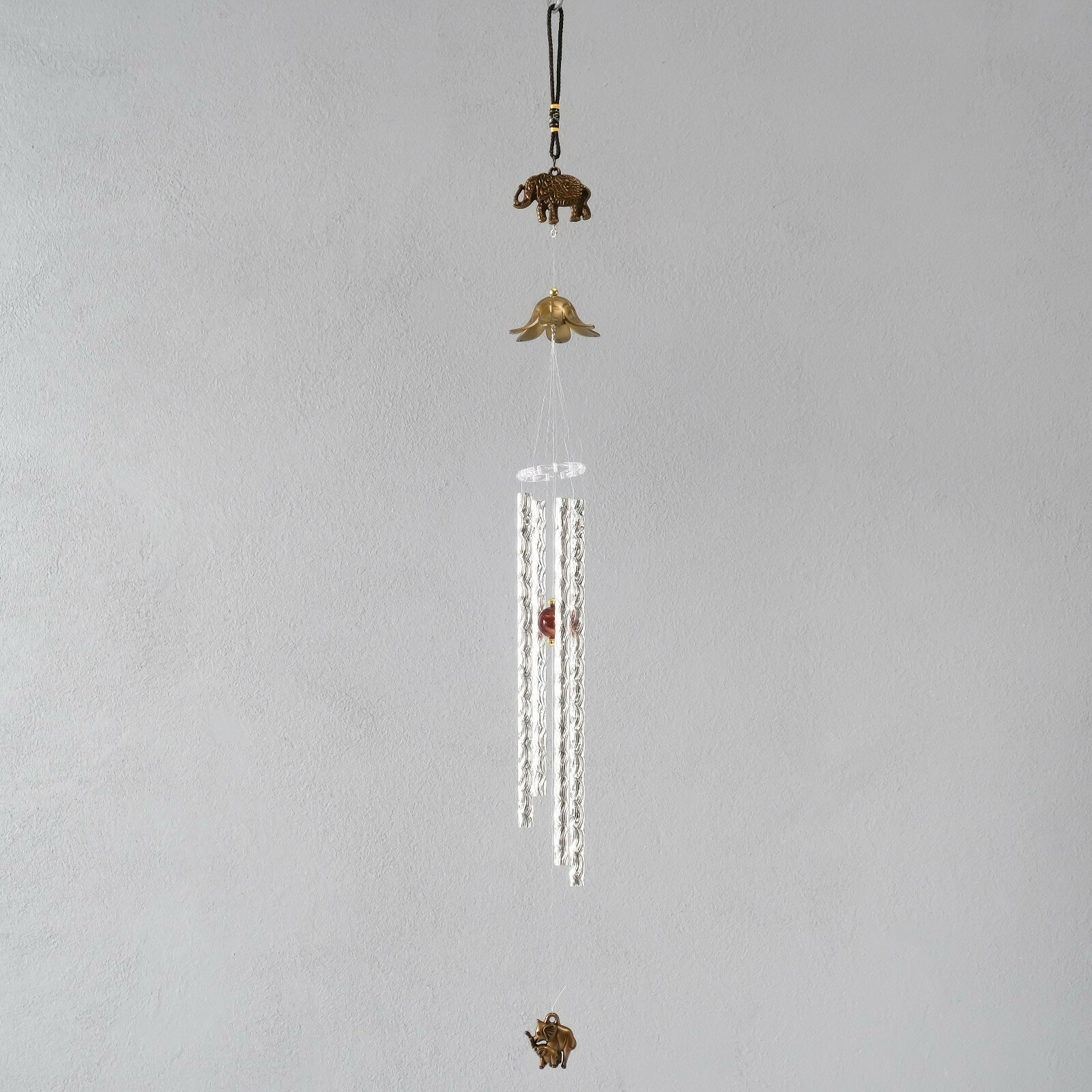 Музыка ветра металл "Слоны" 4 трубки 60 см микс