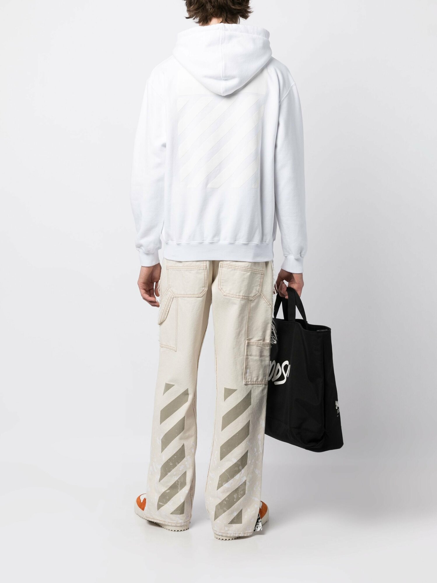 Худи Off-White Diag, размер 48, , бежевый/белый — фото 1