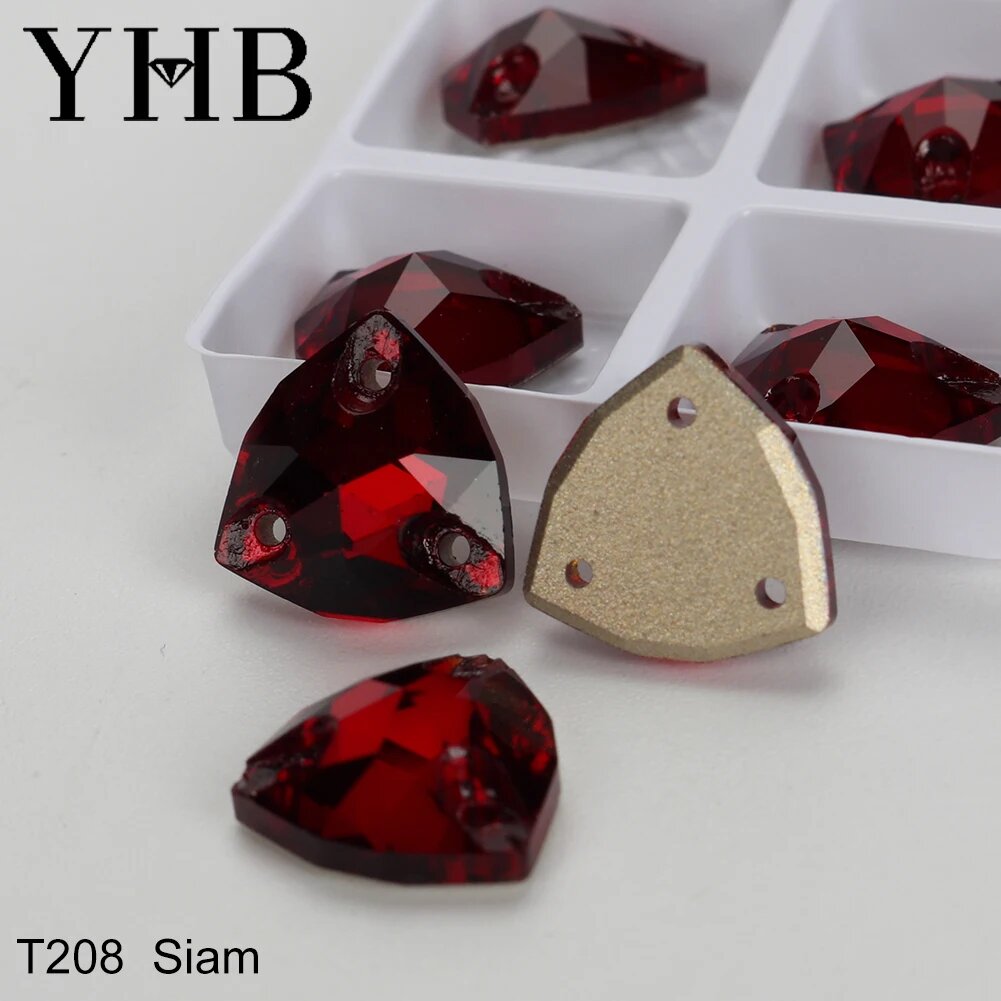 Стразы YHB Siam, 16 мм, 18 шт, Бордовый T208
