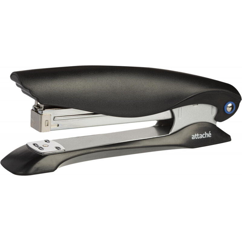 Attache Степлер, для скоб №24/6, до 20 листов, с антистеплером с увеличенной глубиной закладки, черный