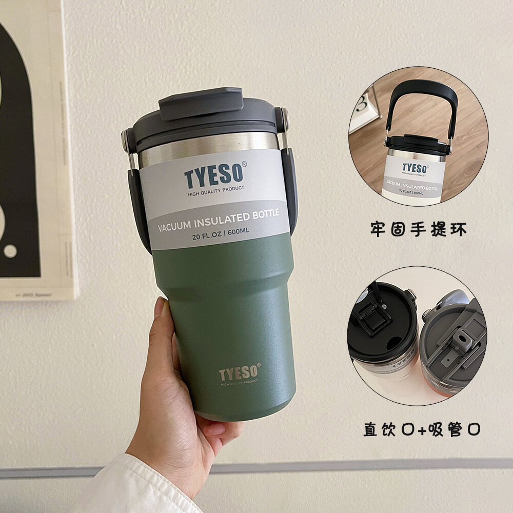 Термос-кружка Taishuo для женщин, большая емкость, из нержавеющей стали, кофейная кружка, автомобильная кружка для воды, стильная кружка для мужчин и женщин.