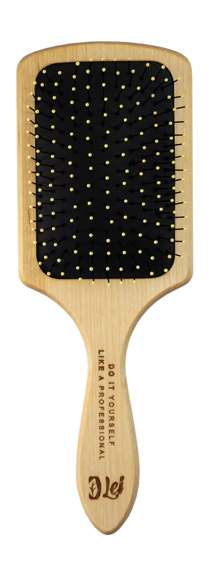 LEI Расческа массажная деревянная, большая, пластиковые зубцы