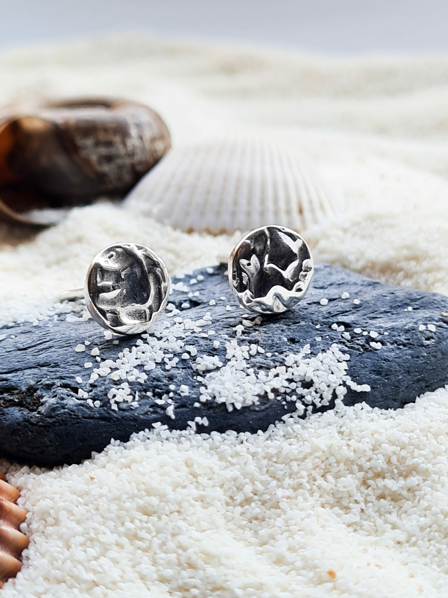 Серьги пусеты, непарные, серебро, 925 проба