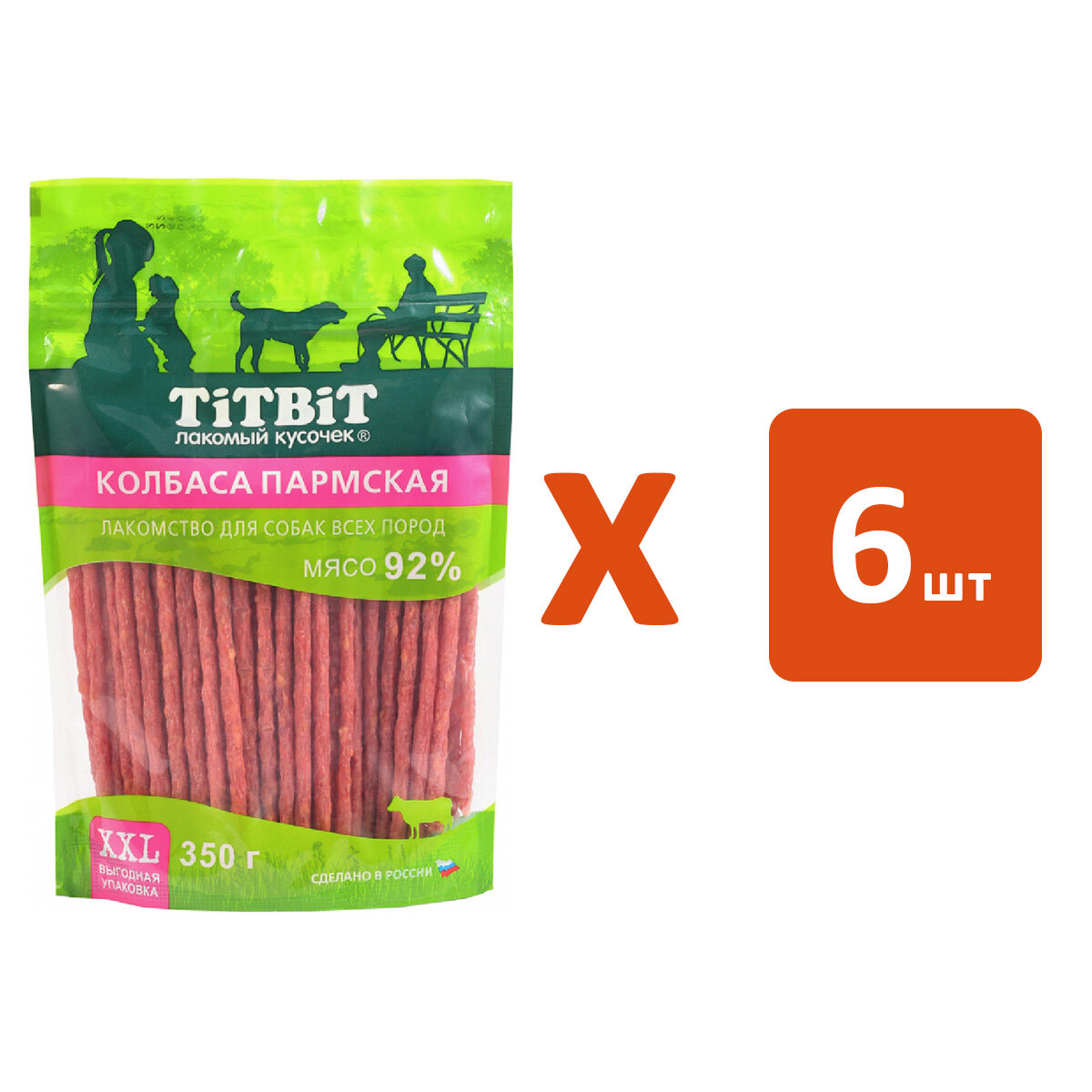 Лакомство TIT BIT для собак колбаса Пармская XXL 350 гр (1 шт х 6)
