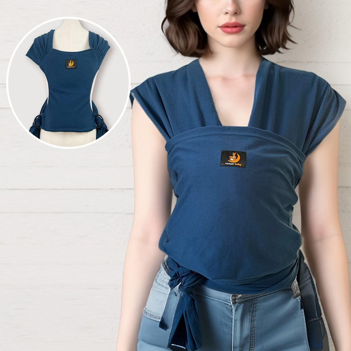 Слинг Sears, для новорожденных, темно-синий, регулируемый размер