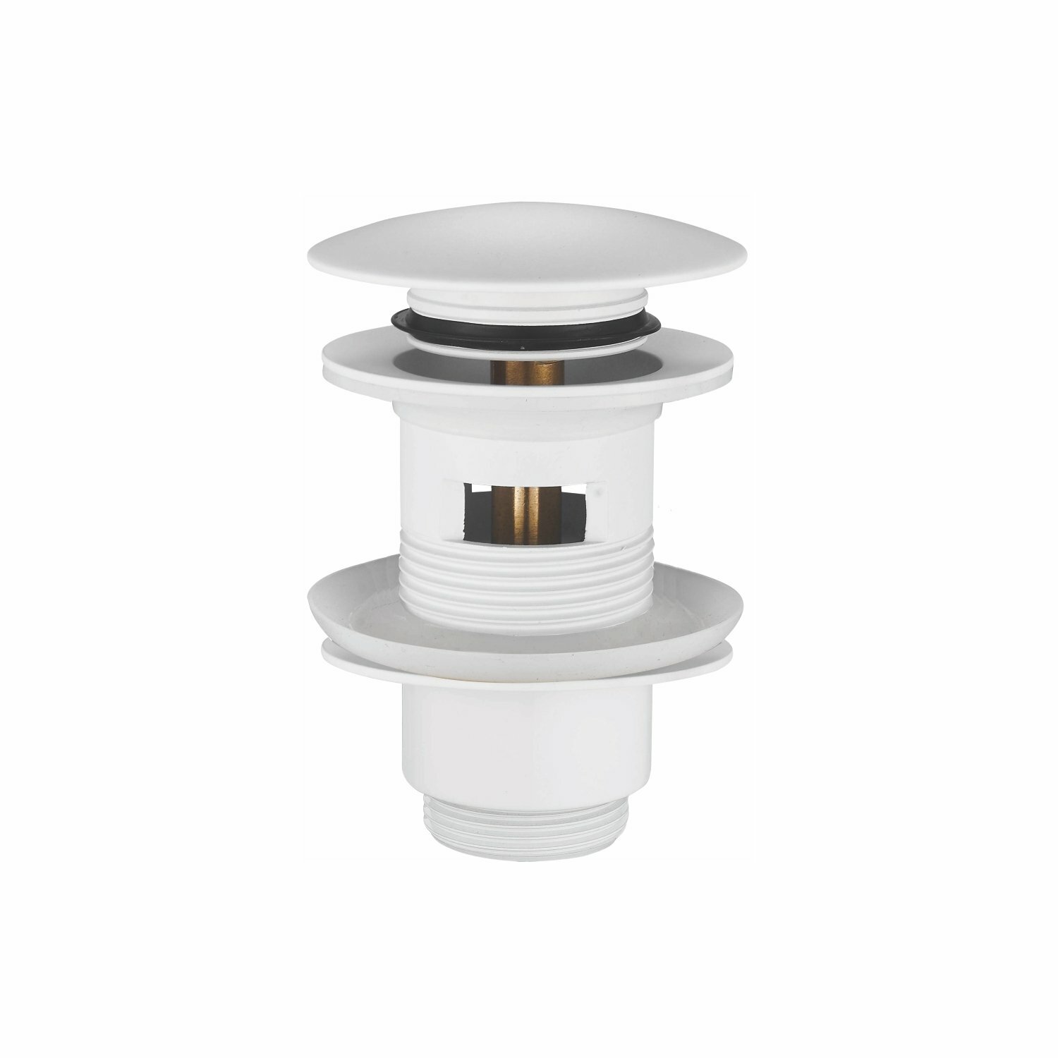 Донный клапан с переливом Rose RS01C, белый