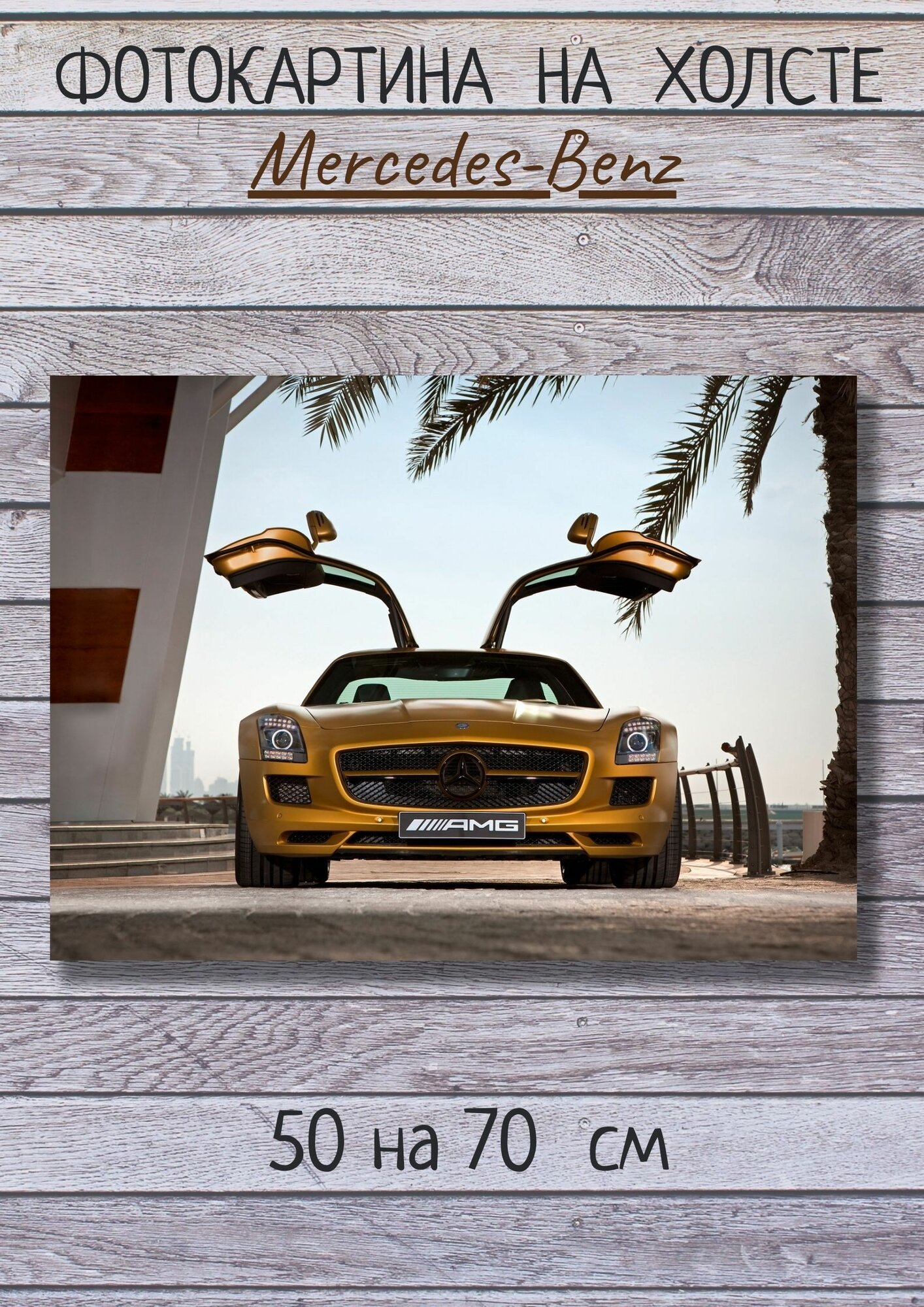 Картина на стену "Автомобиль Мерседес спорт" 70 на 50 см