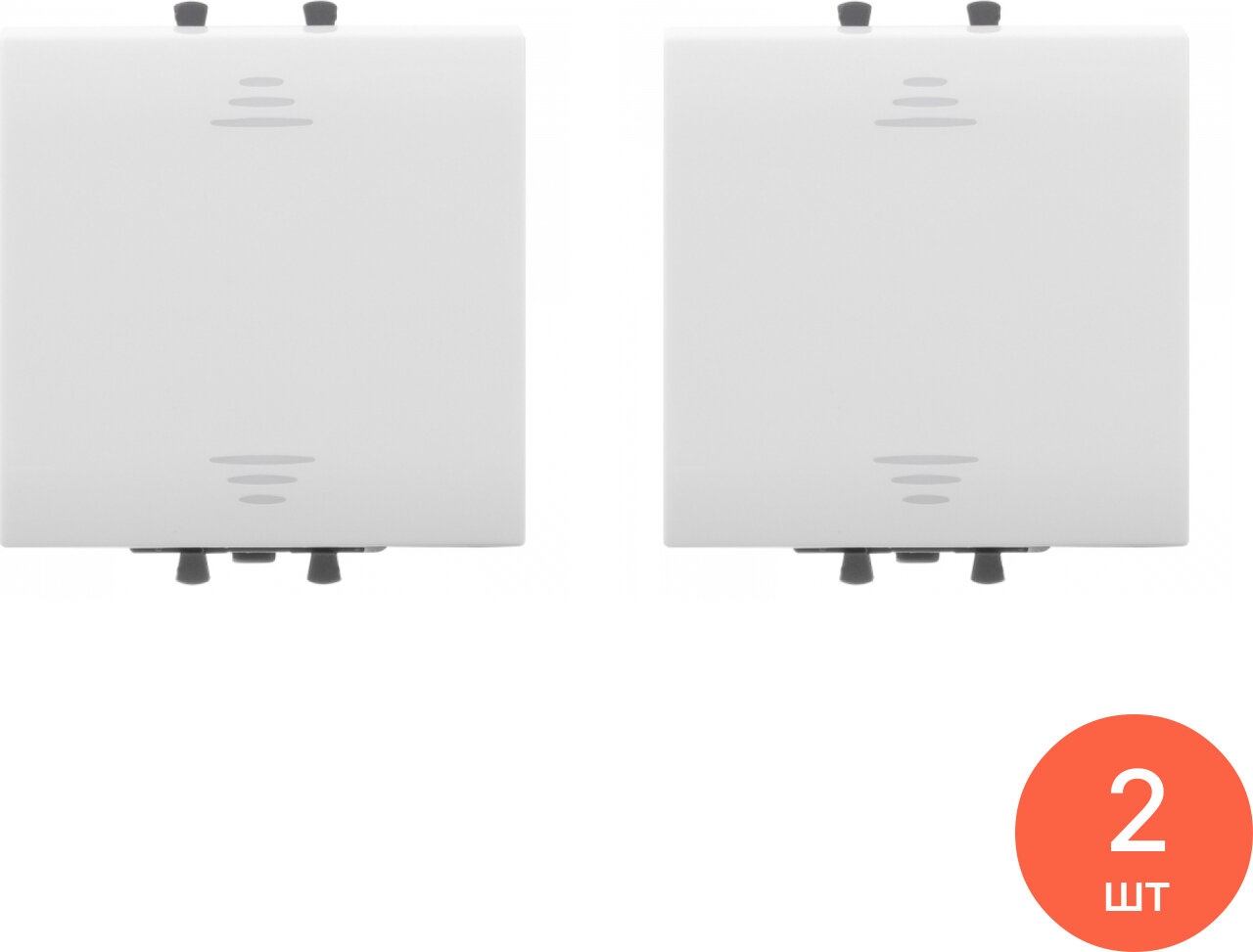 Выключатель DKC / ДКС Avanti модульный, 16А скрытой установки белое облако 45х45х37мм два модуля, 4400102 / переключатель (комплект из 2 шт)