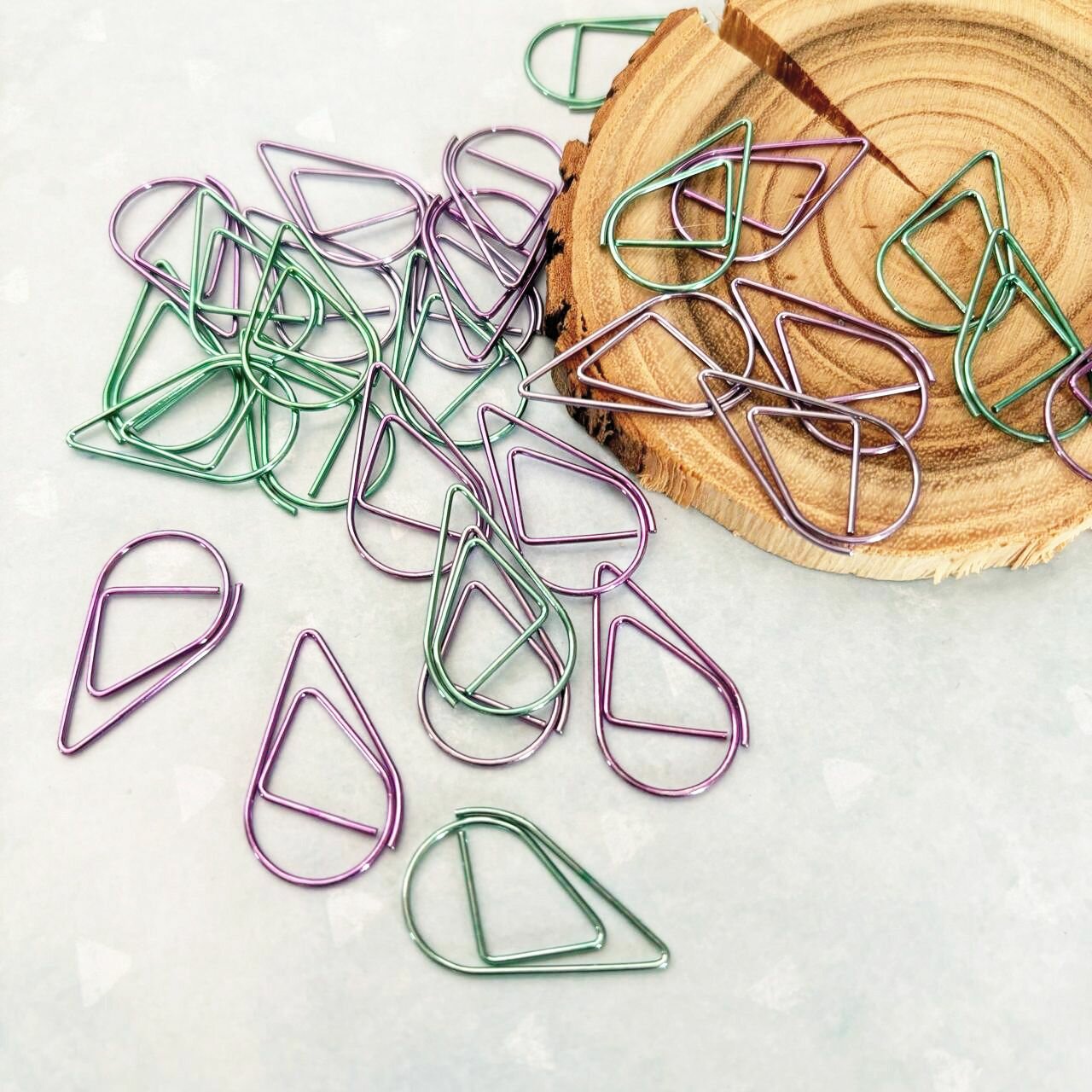 Набор Скрепок Капля, Mix, металлизированная, 15х25 мм, 29 штук