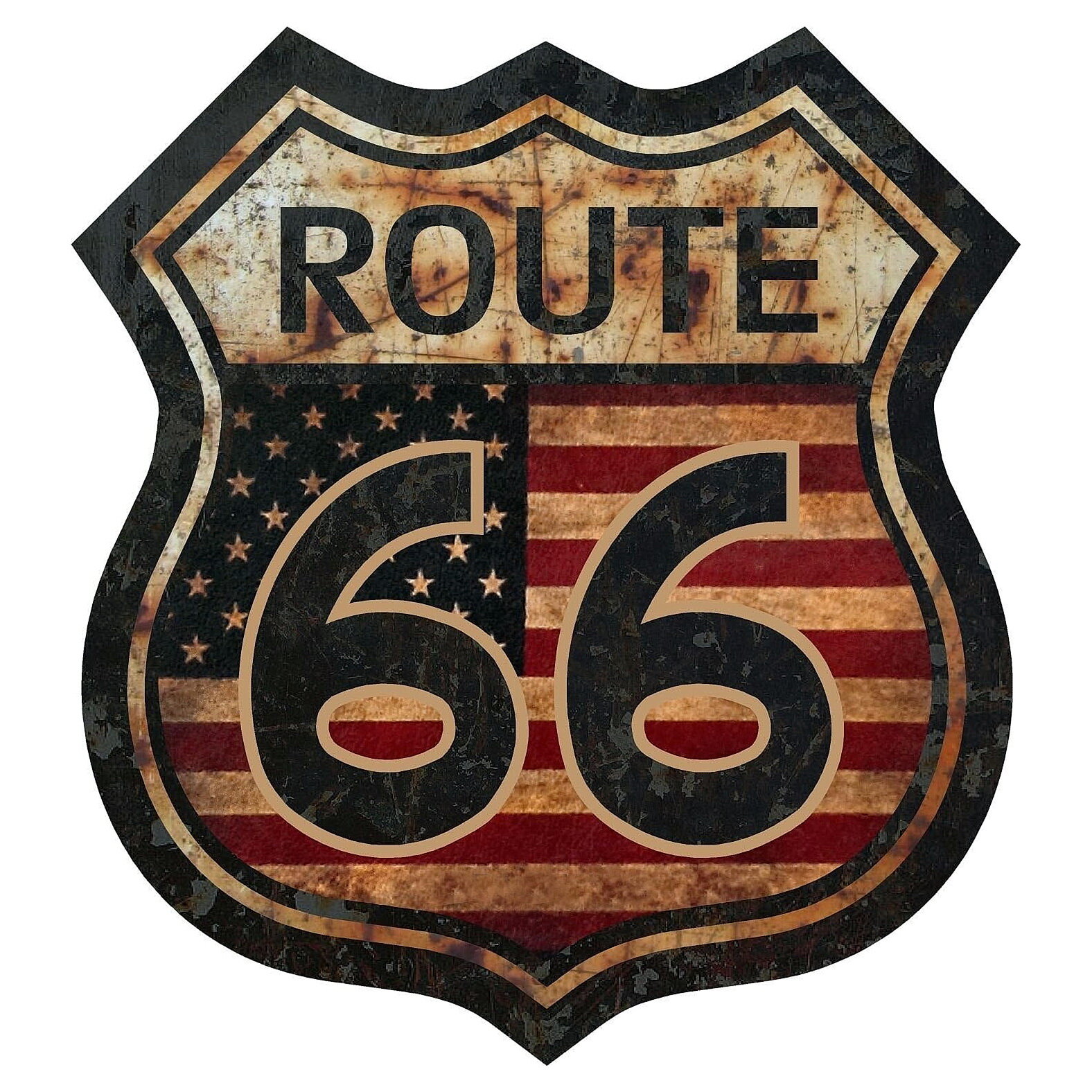 Наклейка ROUTE 66 new 7*7см
