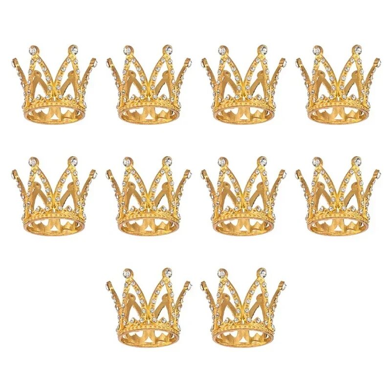 Золотые мини-короны для торта 10 шт