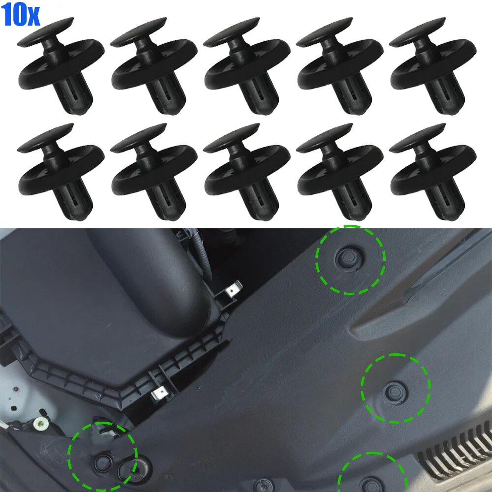 10x 90467-07201 для Toyota Avensis T250 T270 2003 2004 2005 2006 2007 2008 2009-2018 черные зажимы для крышки двигателя автомобиля, крепеж