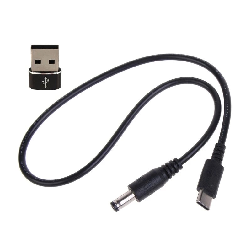 Кабель питания OOTDTY USB Type-C PD на DC 5.5x2.1mm 40cm, 12V