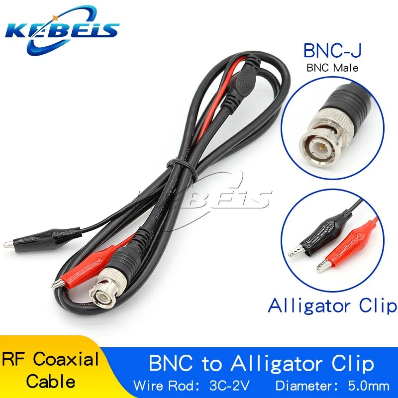KEBEIS BNC Q9 к BNC RCA двойной зажим-крючок кабель 100 см BNC M Alligator Clip