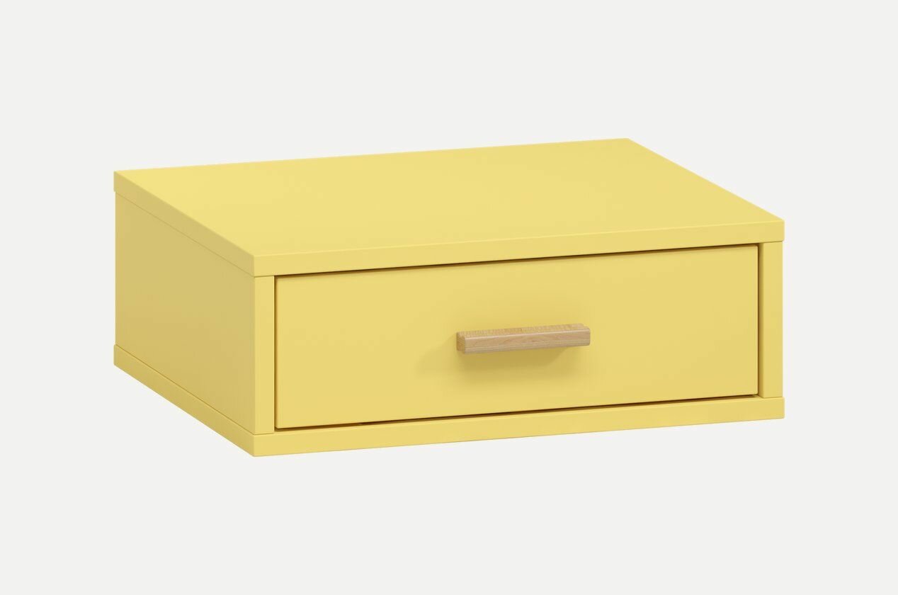 Тумба прикроватная подвесная Divan.ru Ивейн-8 Mustard, 42х35х15 см, желтая, 1 ящик
