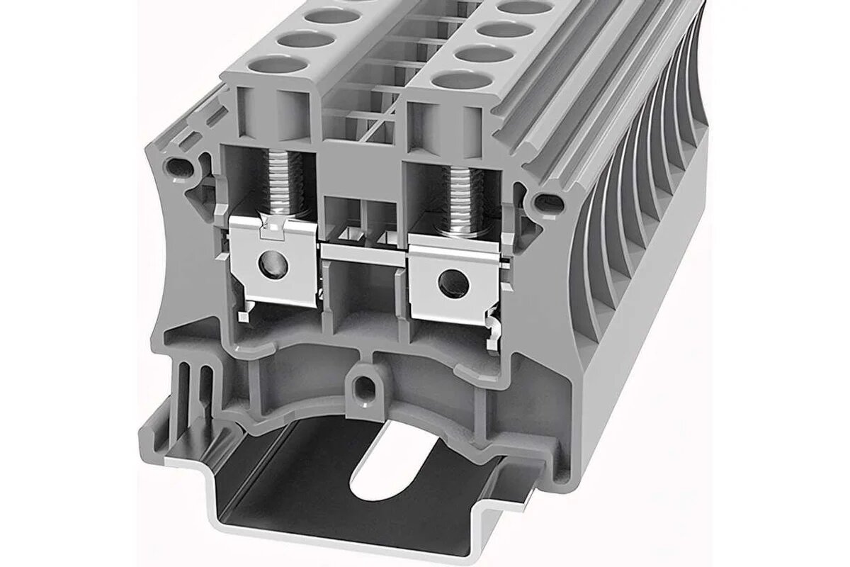 DEGSON клемма на дин-рейку 2.5 мм² винтовая серая DC2.5-01P-11-00Z(H) упаковка 100 шт