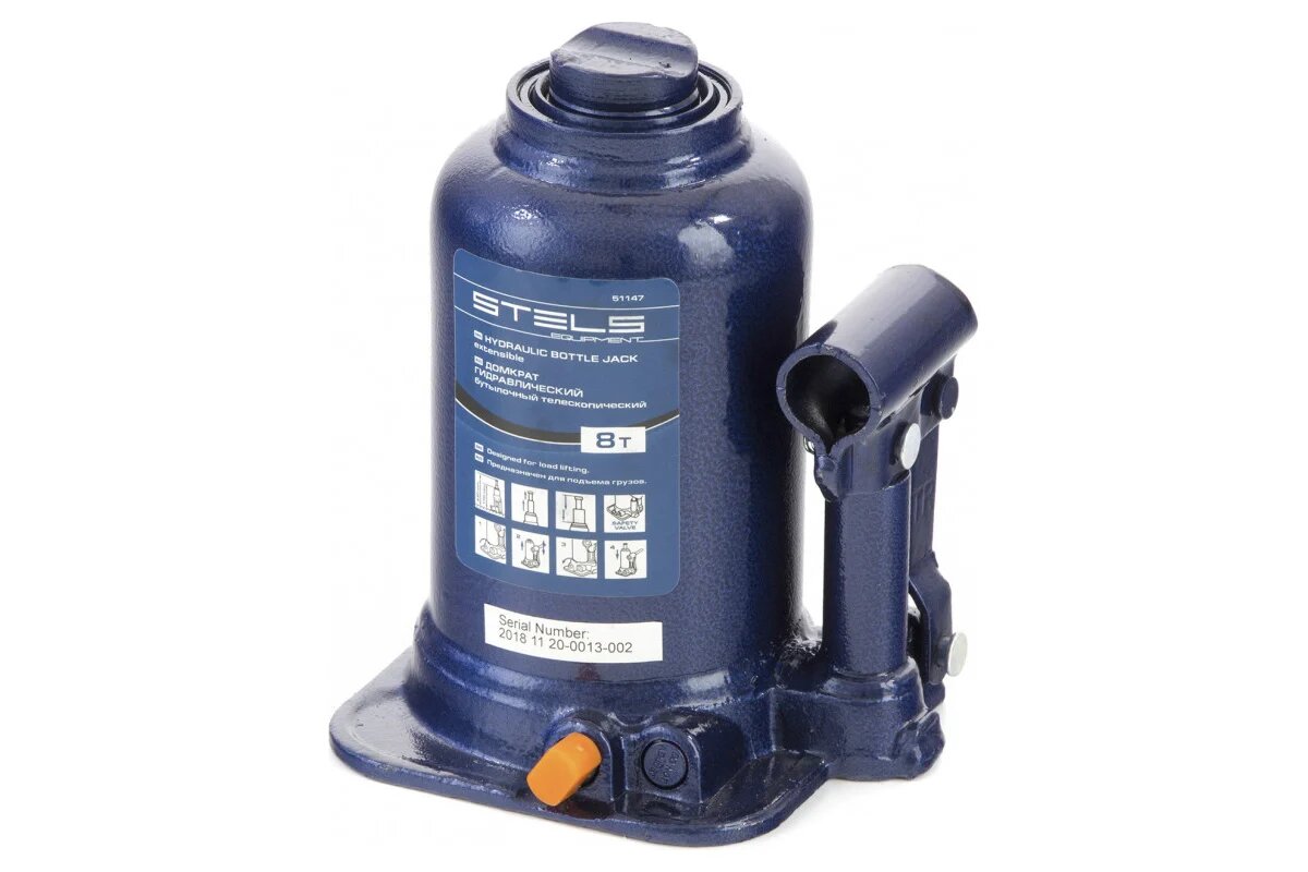 Домкрат гидравлический бутылочный телескопический, 10 т, H подъема 170-430 мм Stels STELS