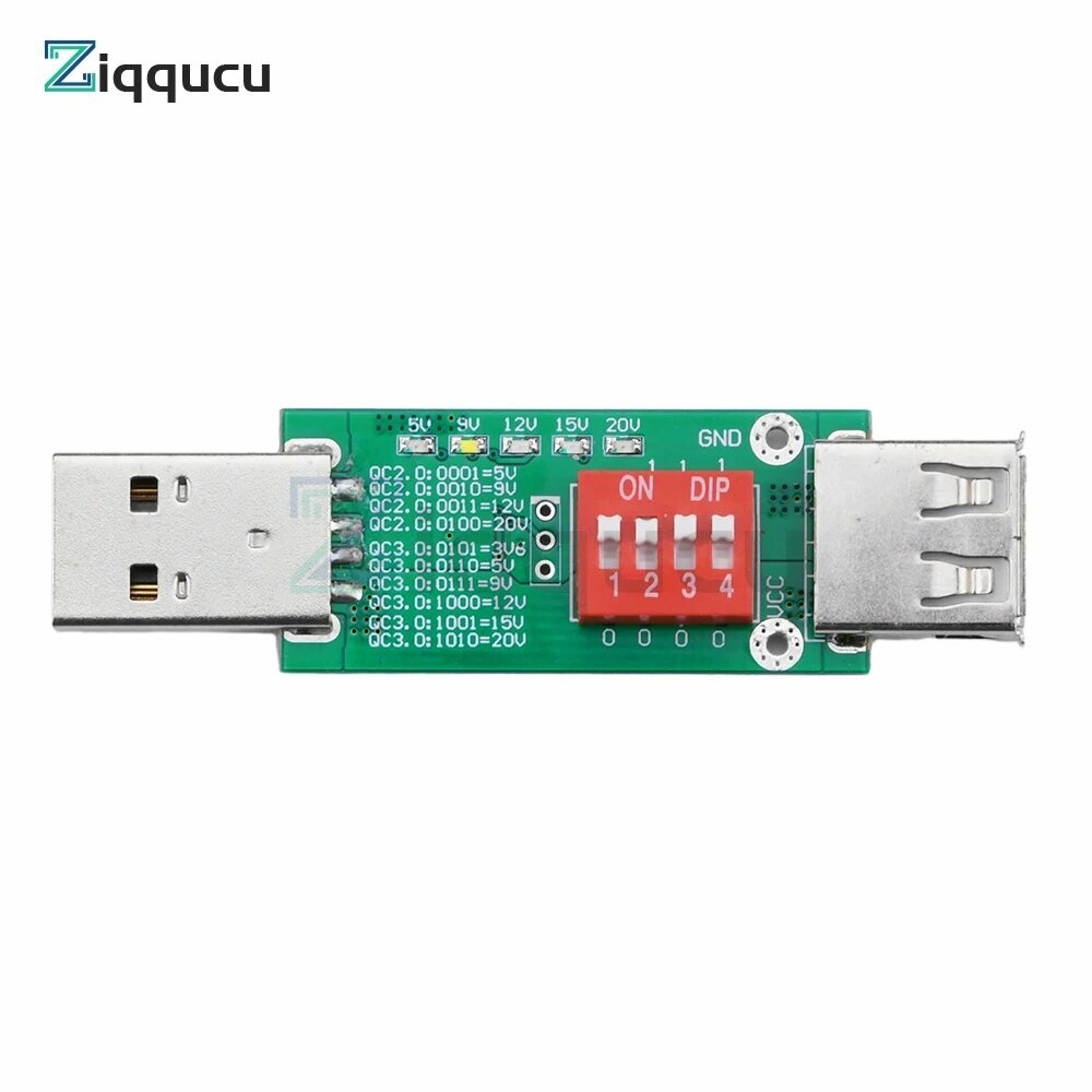 QC2.0/3,0 Обнаружение обмана Быстрая Зарядка адаптер тестовая Плата USB интерфейс 5 В/9 В/12 В/15 В/20 в