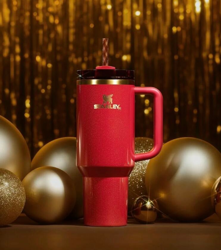 Stanley термокружка с трубочкой Quencher H2.0 FlowState Tumbler (Scarlet Tinsel) 1,2л