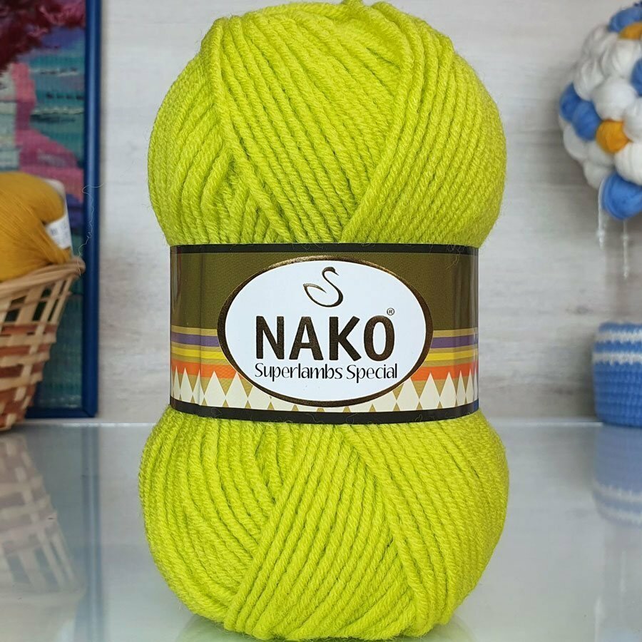 Пряжа Nako SUPERLAMBS SPECIAL 13872 флавиновый (5 мотков)