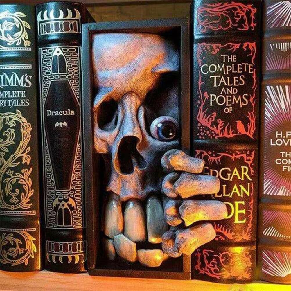 15*9*6 см Ужас Человеческое Лицо Смола Книжная Полка Декор, Монстр Выглядывающие Украшения Стиль Скульптуры, Уникальное Украшение Домашнего Офиса Стол