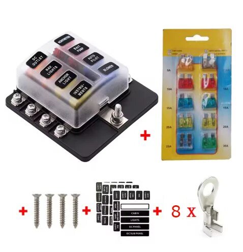 Автомобильный блок предохранителей USBO cb8 12В 24В 8 Way Box 1