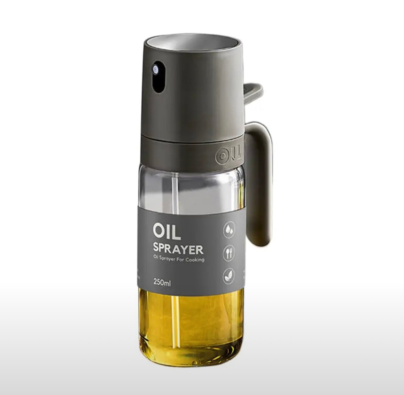 Спрей для масла,18,2х9,3 см, стекло/пластик, прозрачный/серый