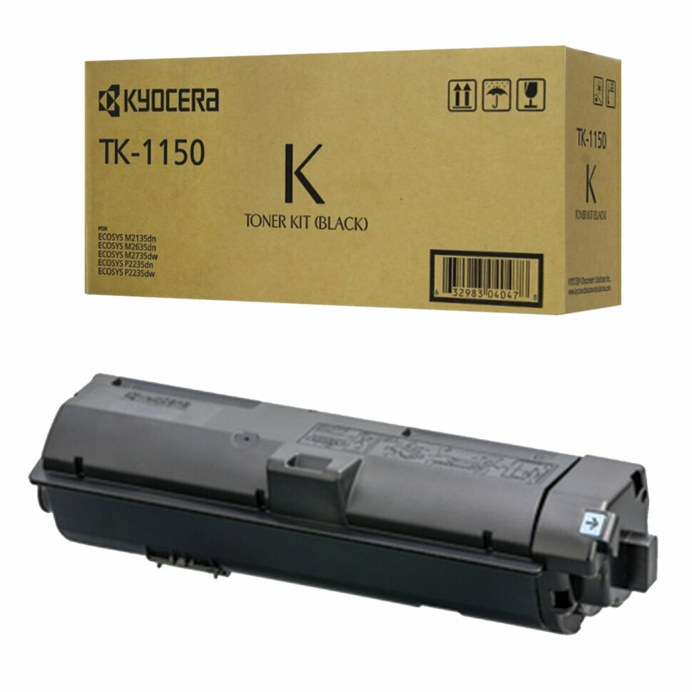 Тонер-картридж KYOCERA (TK-1150) P2235dn/w/M2135dn/M2635dn/w/M2735dw, ресурс 3000 стр, оригинальный, 1T02RV0NL0, 320843