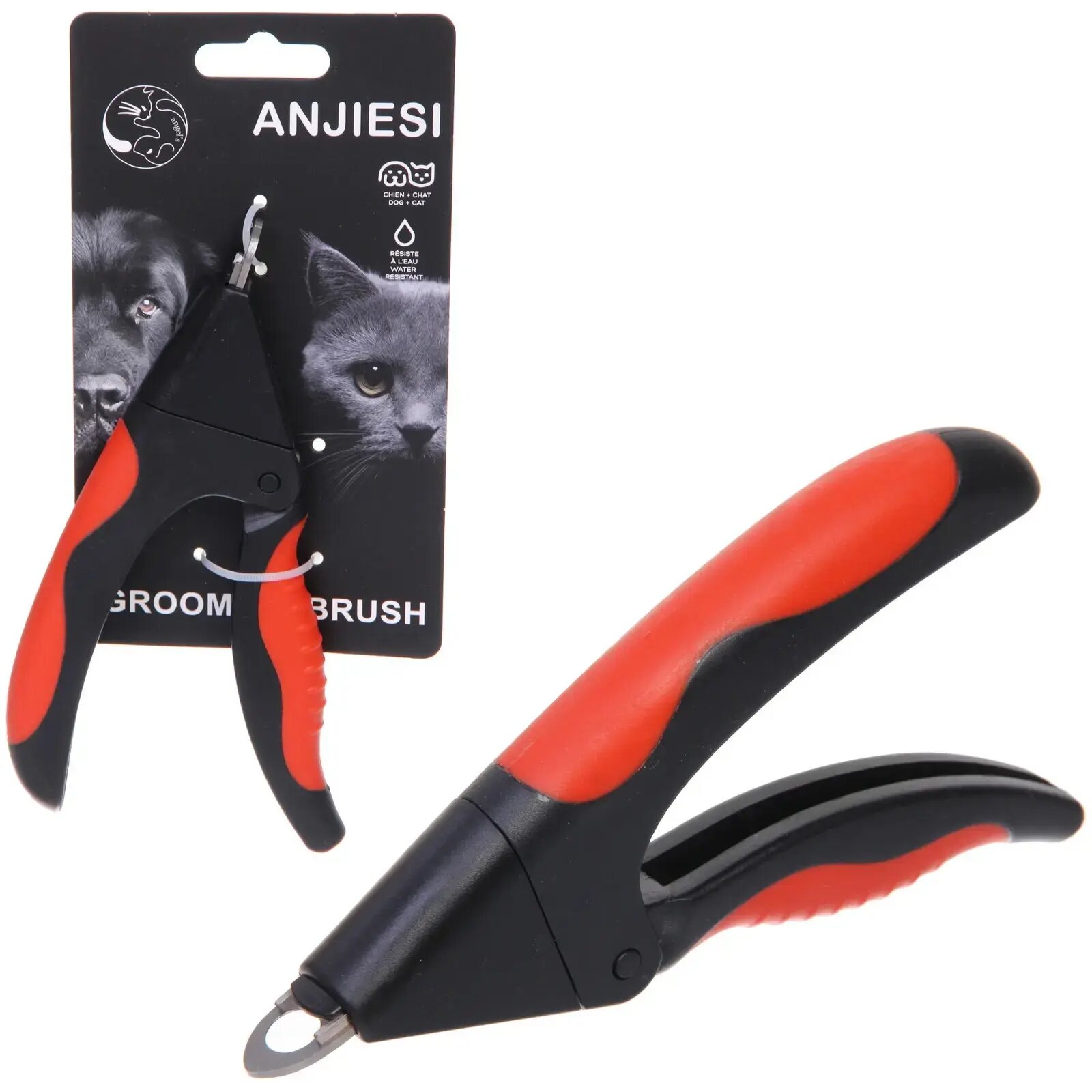 Когтерез-гильотина «профф-мой БРО» для животных, металл/пластик, 8×16 см, прорезиненные ручки, красный/черный