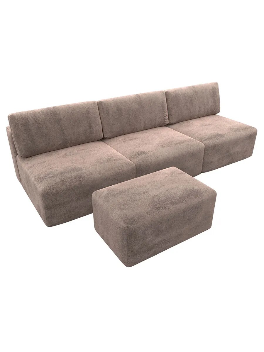 Диван прямой модульный Лего 367x85x119 см, велюр