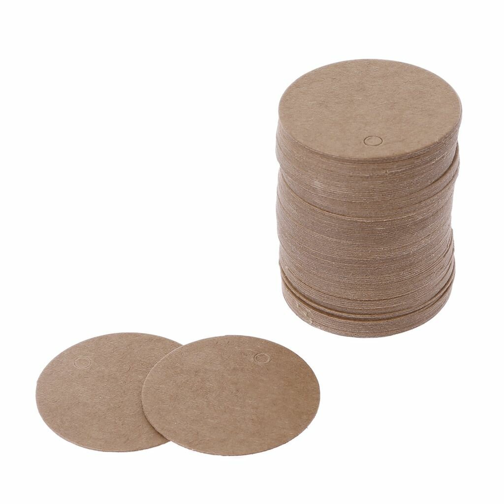 100 шт. пустая крафт-бумага для свадебной вечеринки, этикетка с ценой, подарочная карта 4 см