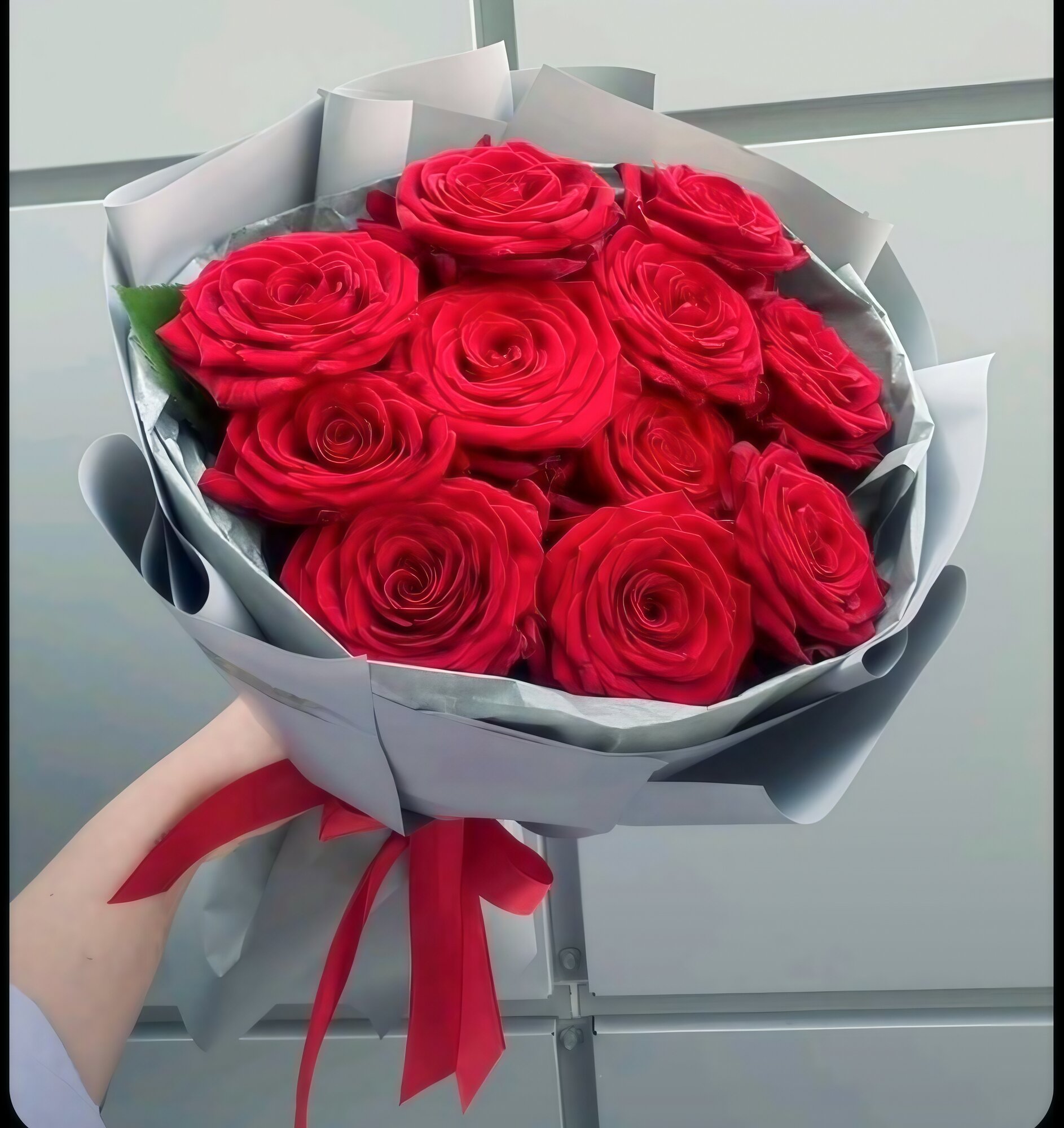 Букет из красных роз 11 шт красивый букет премиум цветы премиум букет