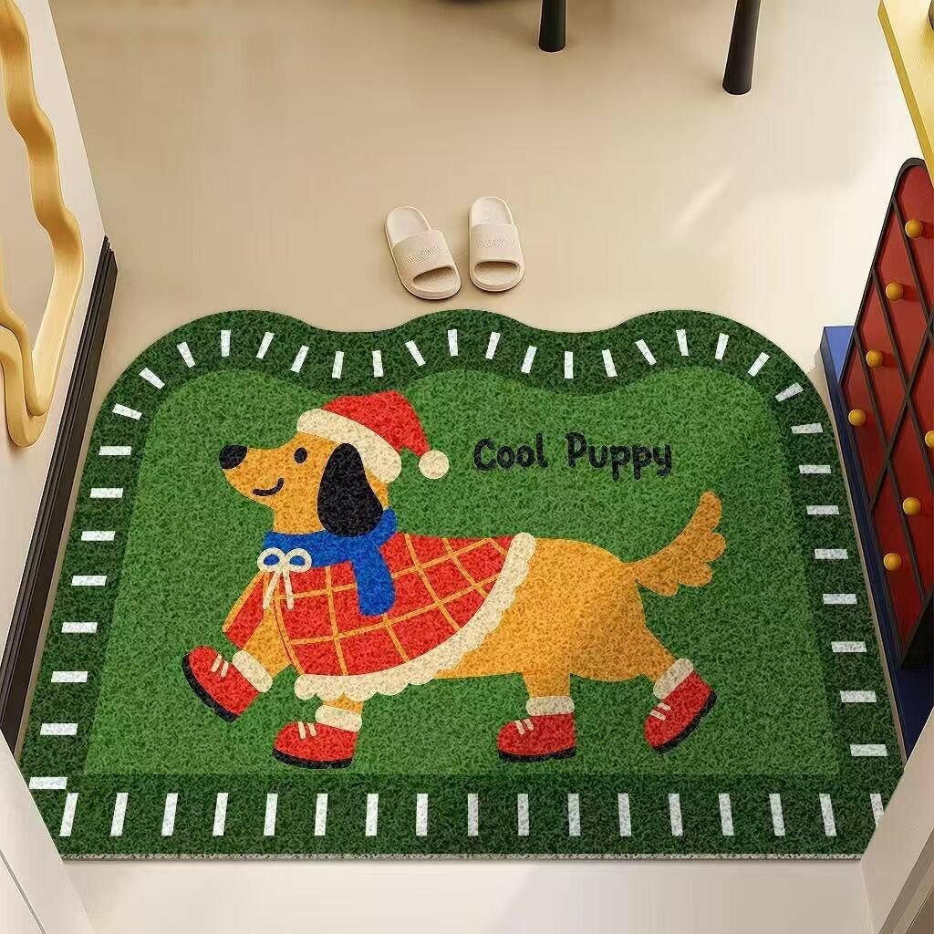 Коврик с собачкой для входа, 120x80 см, не скользящий, для прихожей, рисунок животного