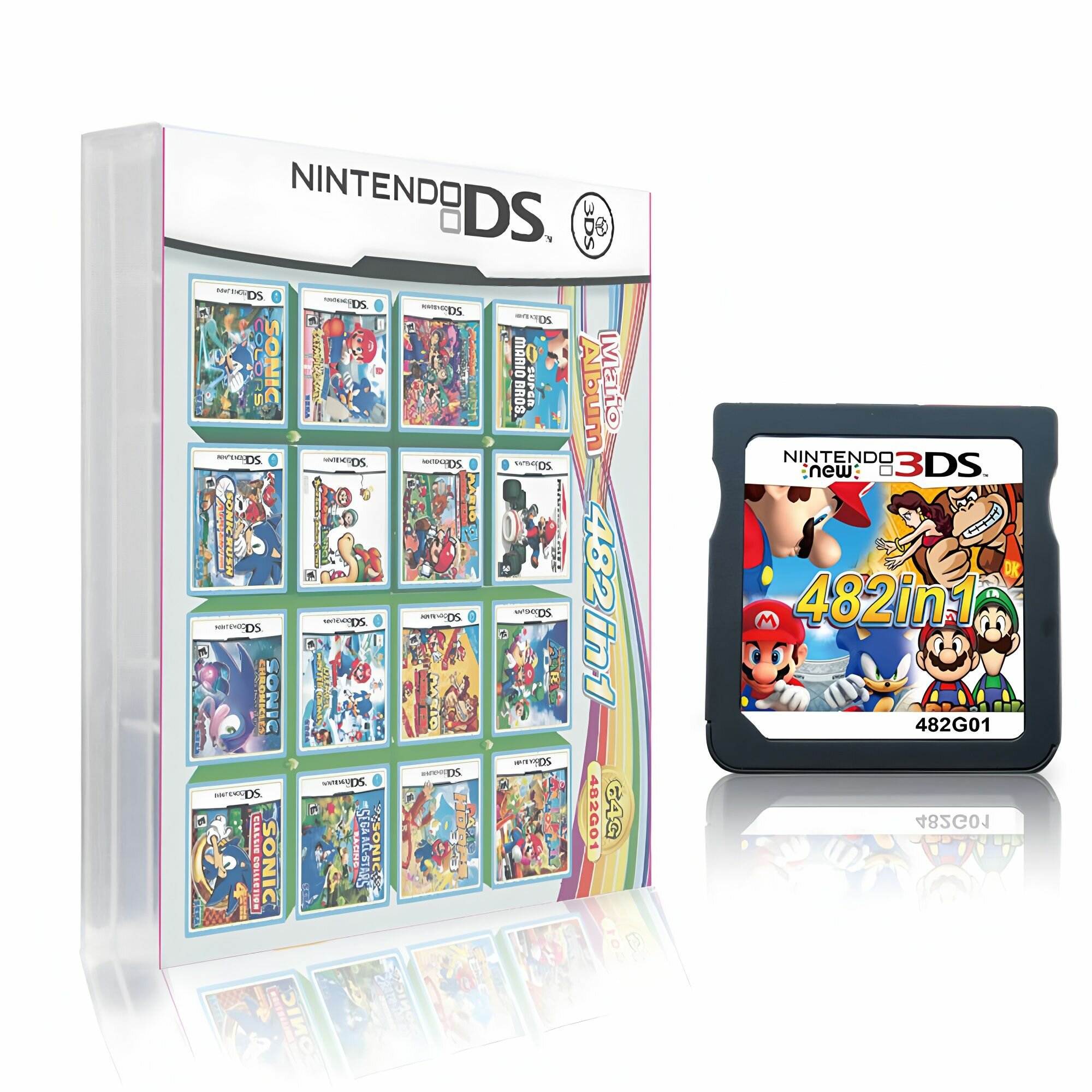 Игровой картридж 482 IN 1 комбинированные игры для Nintendo 3DS, NDSi XL/LL, NDS, NDSL, NDSXL (Английская )