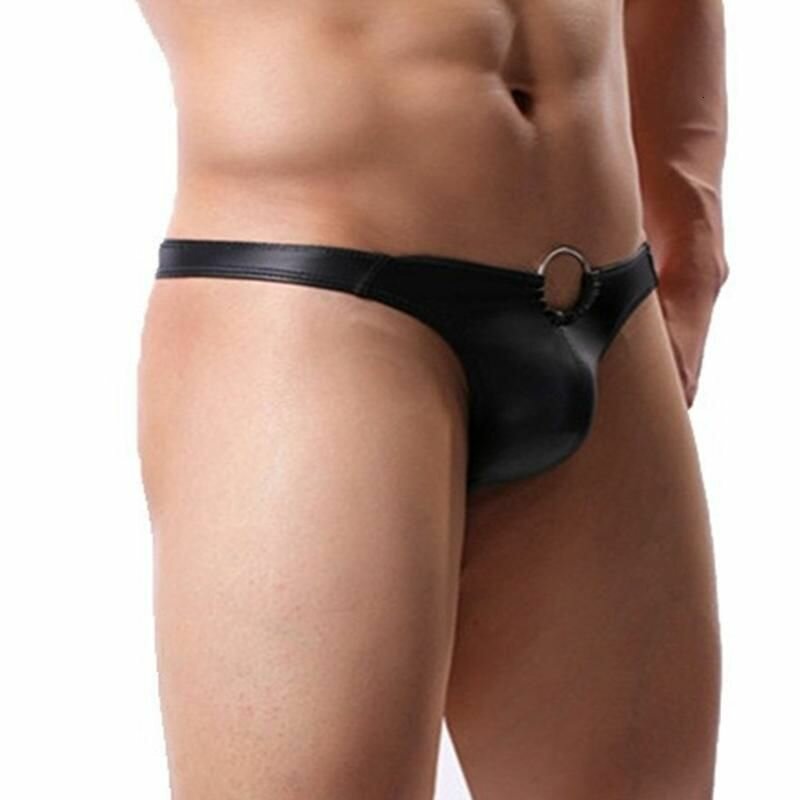 Мужские трусы-стринги из искусственной кожи, стринги - L